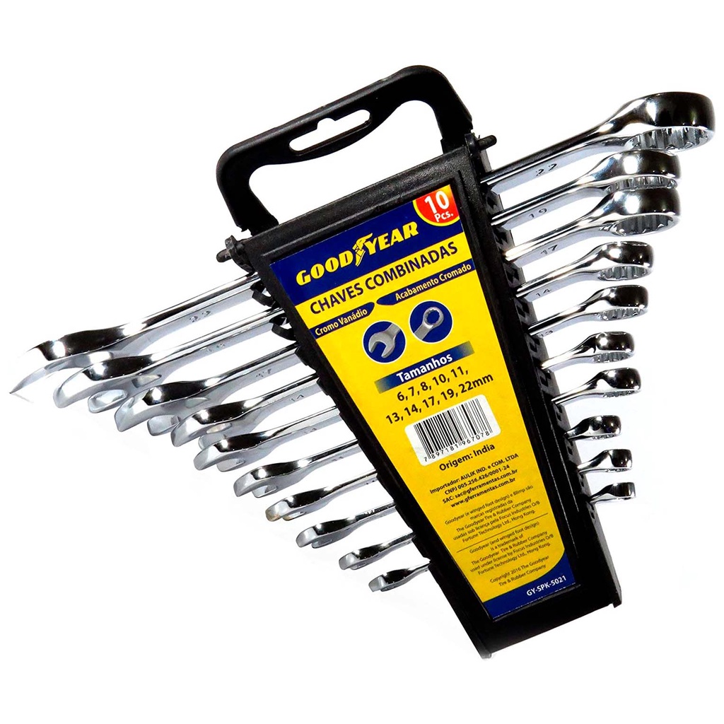 Jogo Kit De Chaves Combinadas 10 Peças 6 A 22mm | Shopee Brasil
