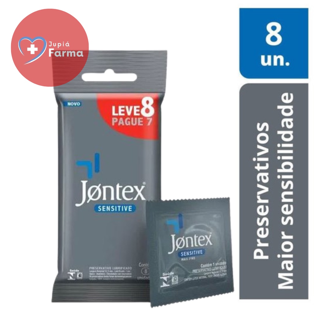 Camisinha Preservativo Jontex Sensitive pct c/ 8 unidades - Envio ...