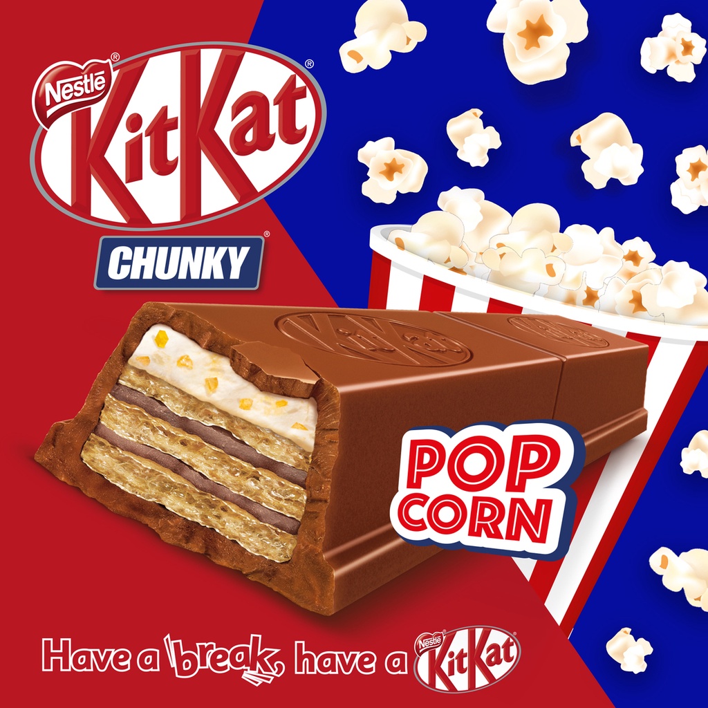 Chocolate Kit Kat Chunky PopCorn e Caramelo Salgado - Importado USA ...