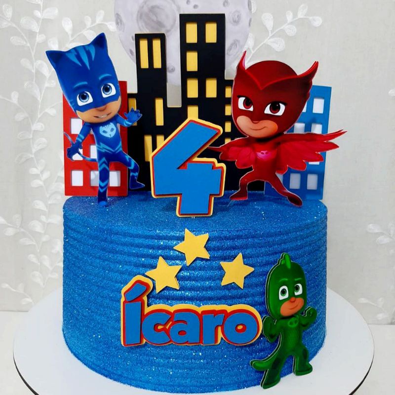 Pj Masks - Topo De Bolo Pj Masks. Mod2 | Shopee Brasil