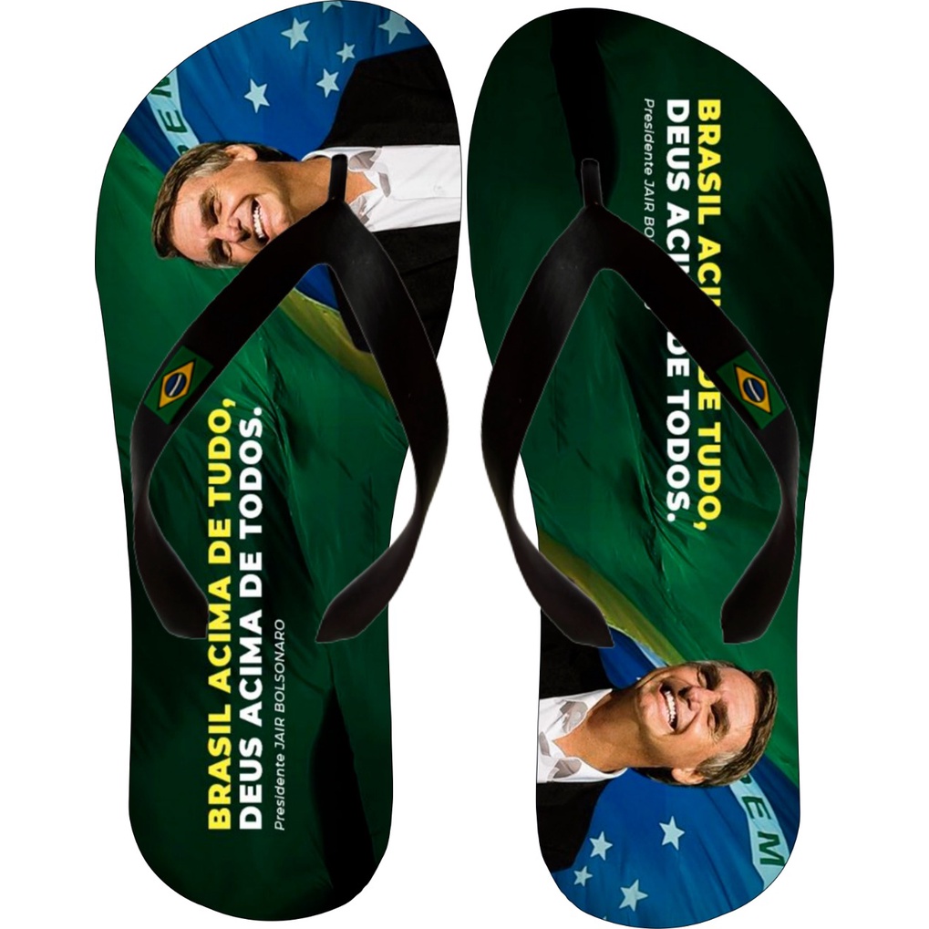 Chinelo Bolsonaro Adulto e Infantil Varias Estampas e Tamanhos Unissex ...