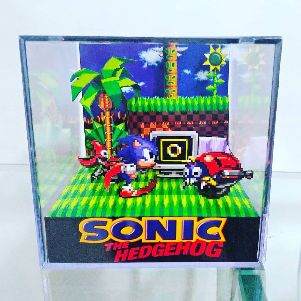 Sonic - GeekRama - Sega - Mega Drive - Genesis diorama papercraft ...