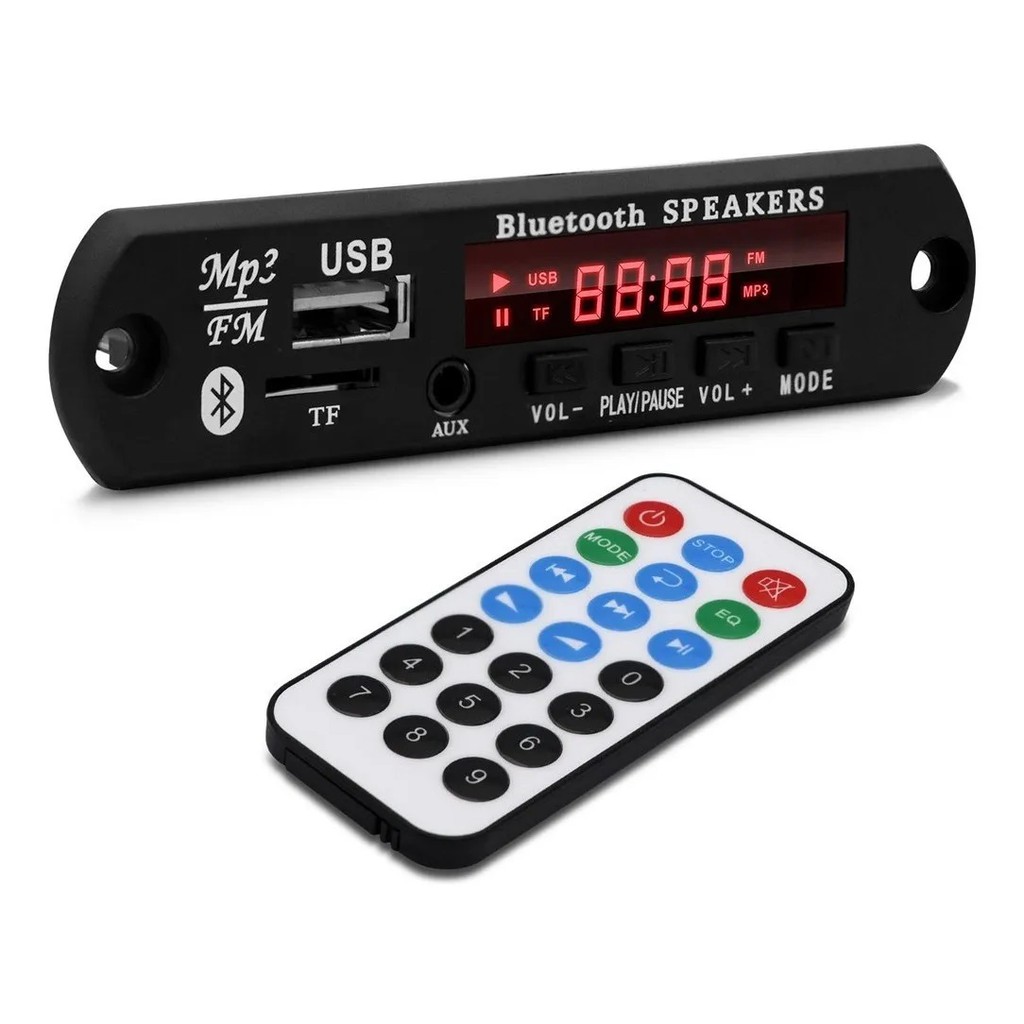 Placa para Amplificador Módulo BT-373 Bluetooth USB Cartão de Memória SD Auxiliar P2 Rádio FM ...