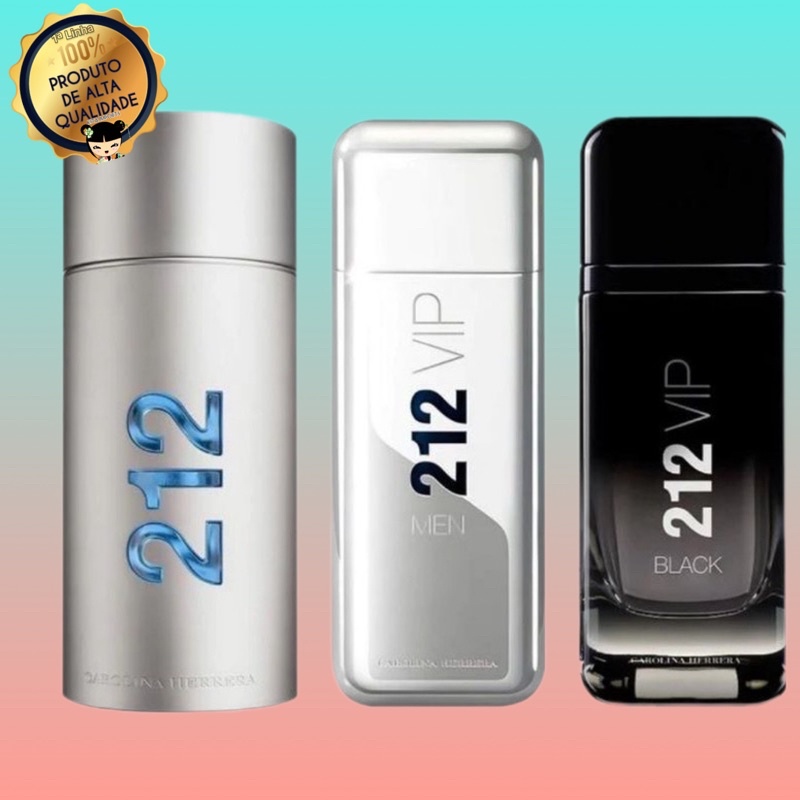 Kit 3 Perfume Masculino 212 MEN + 212 VIP MEN + 212 VIP BLACK ...