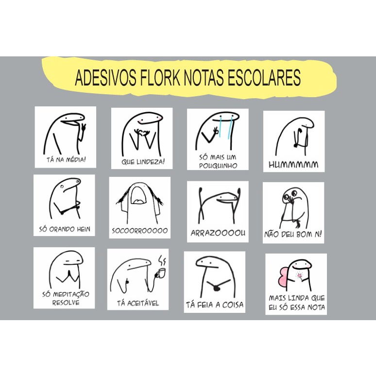 35 Adesivos Notas Escolares Flork | Shopee Brasil