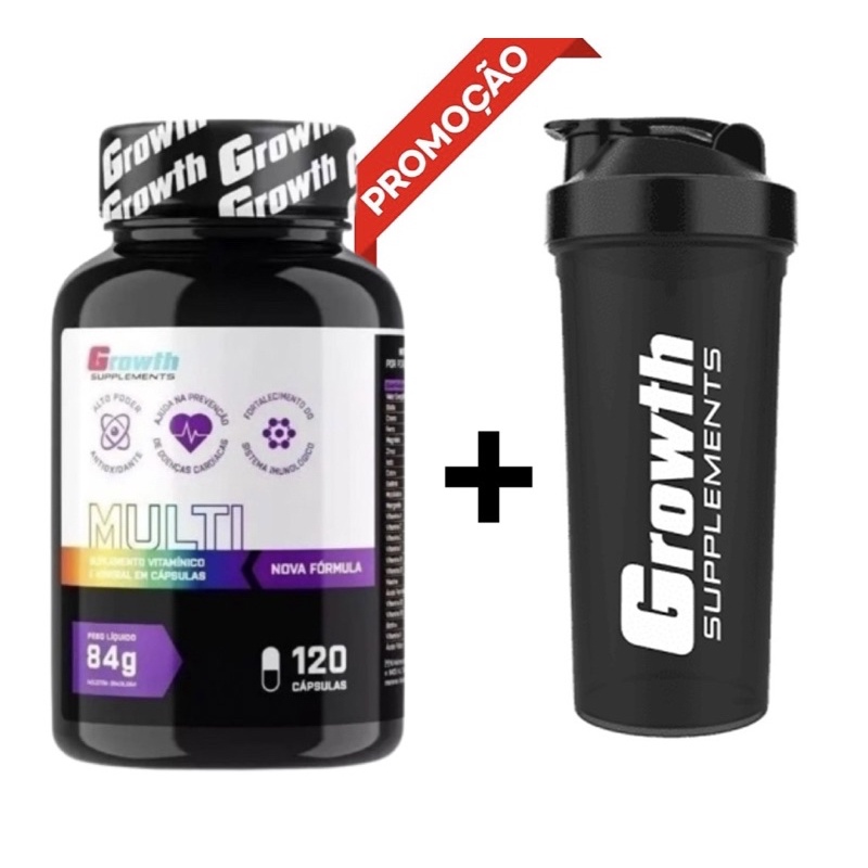 Multivitamínico Growth Suplementos vitaminas 120 Cápsulas 700mg ...