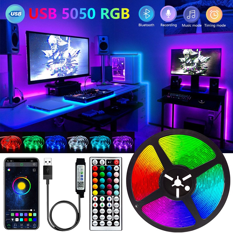 1 M 2 3 5 10 USB 5 V LED Strip Luz RGB Flexível Conduziu A Lâmpada Fita ...