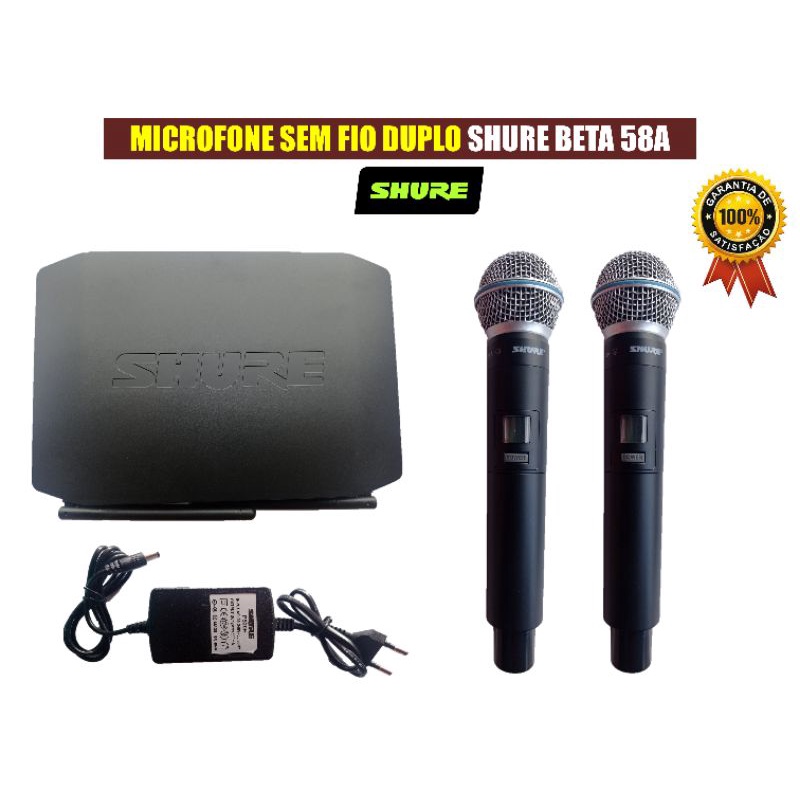 Microfone Sem Fio Shure Duplo GLXD4 Beta 58A | Shopee Brasil