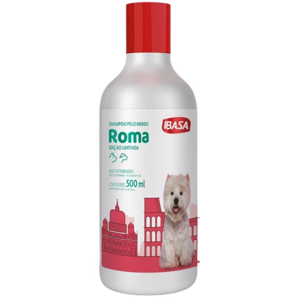 Shampoo Ibasa pelo mundo Roma para Cães e Gatos 500ml | Shopee Brasil