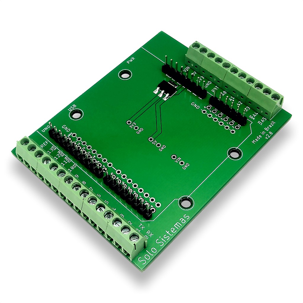 Placa Borne Para Arduino Uno | Montada | Shield - Escorrega o Preço