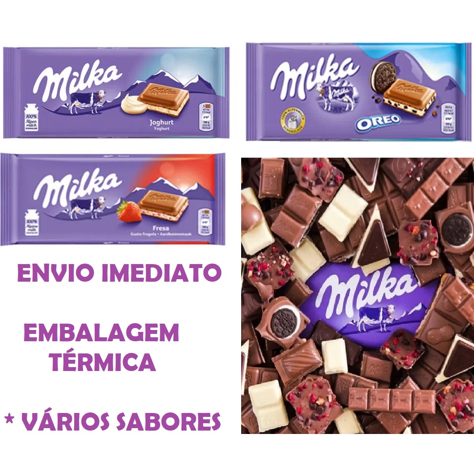 Barra de Chocolate Milka importado 100g e 90g - Diversos Sabores ...