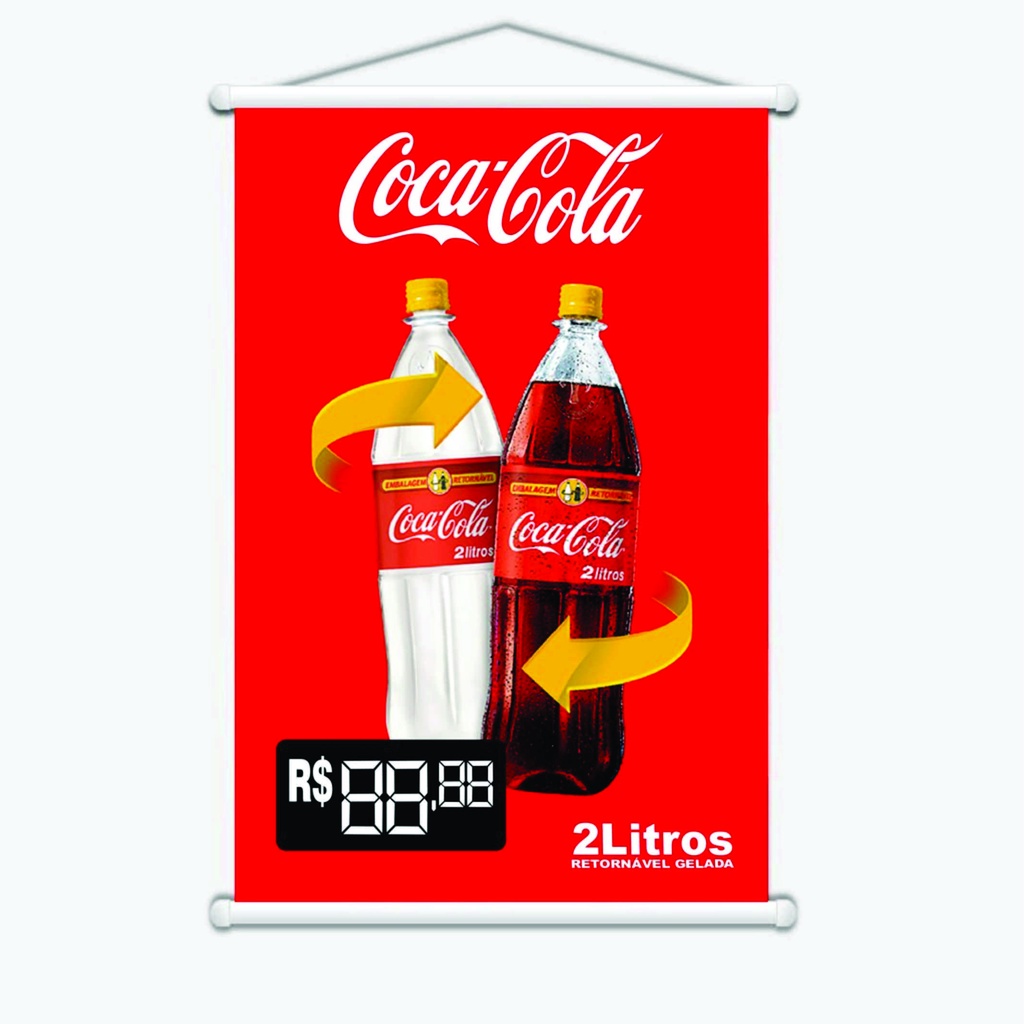 banner coca cola retornável 2 litro (mercadinho , mercearia, bar ...