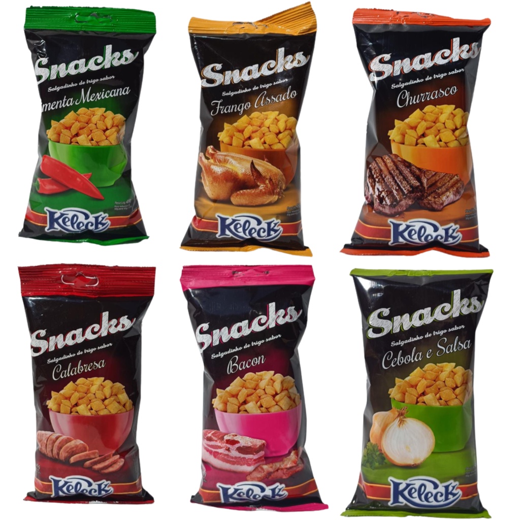 Salgadinho De Trigo Snacks Keleck 45g sabores na variação | Shopee Brasil