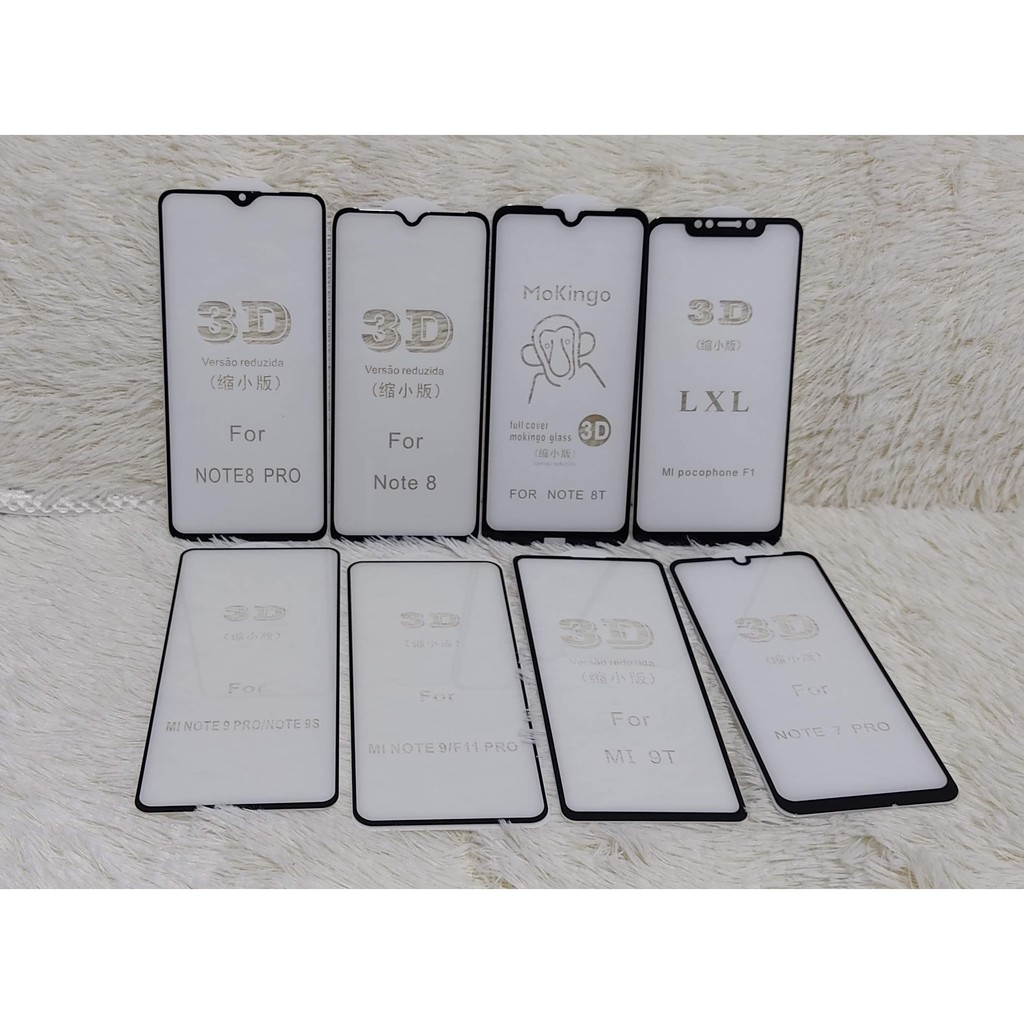 Película De Vidro 3d Para Tela Compatível Celular Xiaomi Redmi Note 8
