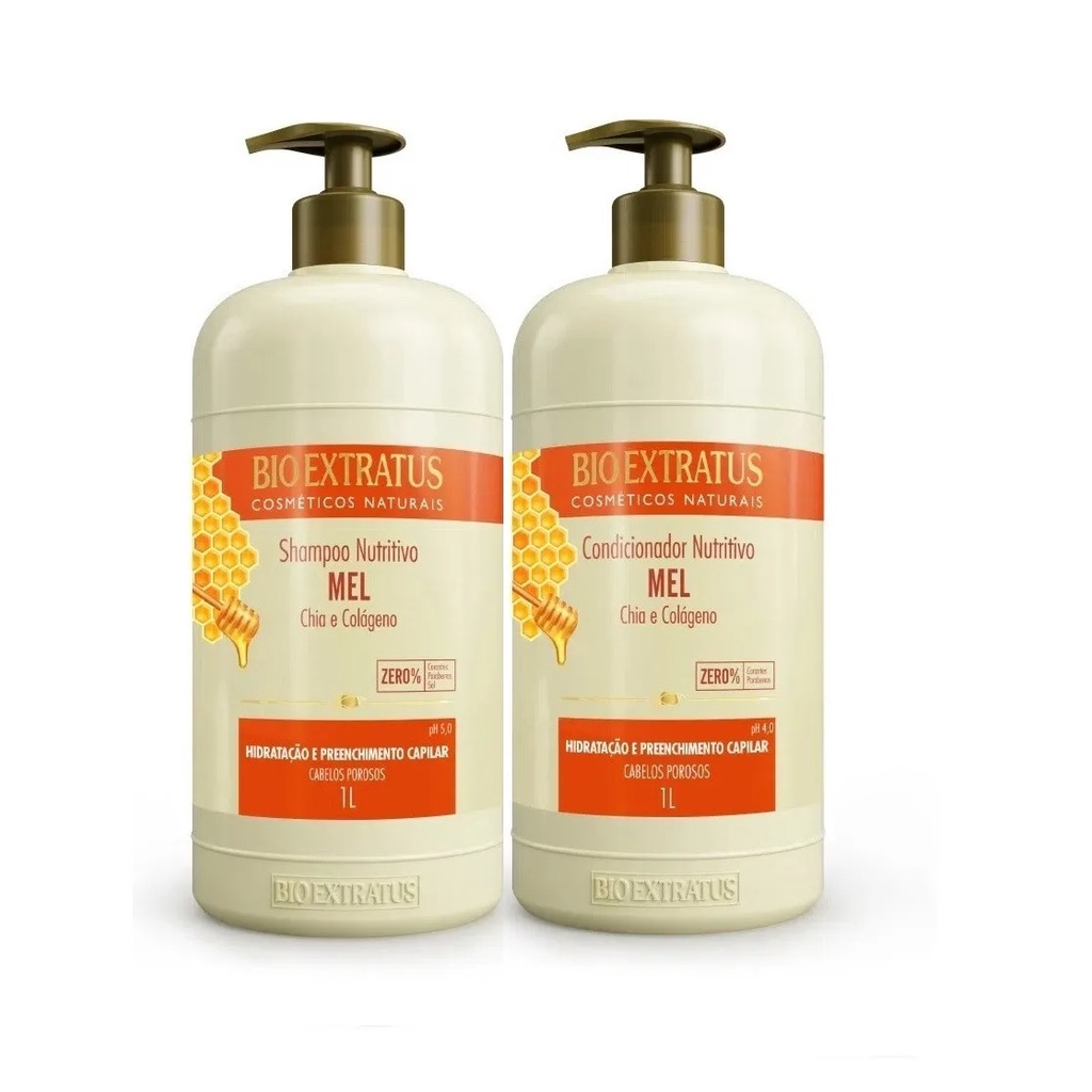 Kit Mel Shampoo + Condicionador 1Litro Bio Extratus | Shopee Brasil