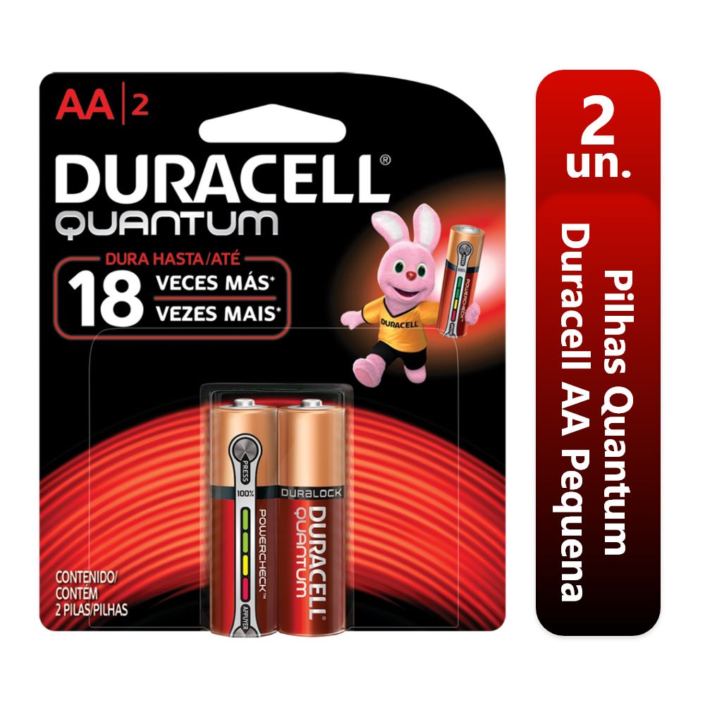 Pilhas AA Pequena Duracell Alcalina Quantum Tipo modelo 2A Cilindrico ...