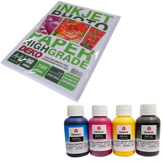 Tinta Sublimatica + 100 folhas de papel sublimatico Deko A4 fundo rosa ...