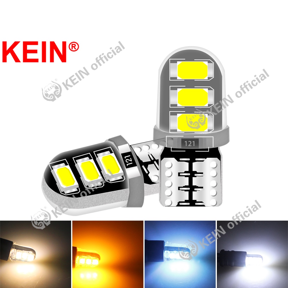 KEIN 10Pieces Silicone T10 Led Waterproof W5W Led Bulb Car Interior Park Light 194 168 501 2835 ...