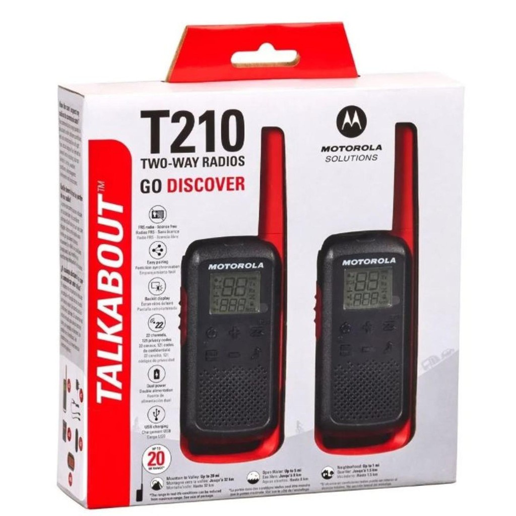 Walkie Talkie Motorola T210 Novo Modelo 2022 Lacrado! | Shopee Brasil