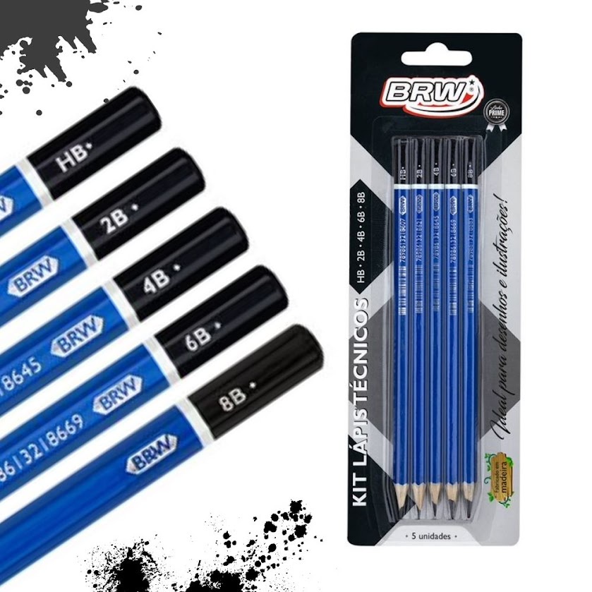 Lápis Preto Para Escrita E Desenho Hb/2b/4b/6b/8b – Leo E Leo lápis de cor lapiseira 0.5 0.7 0.9 ...