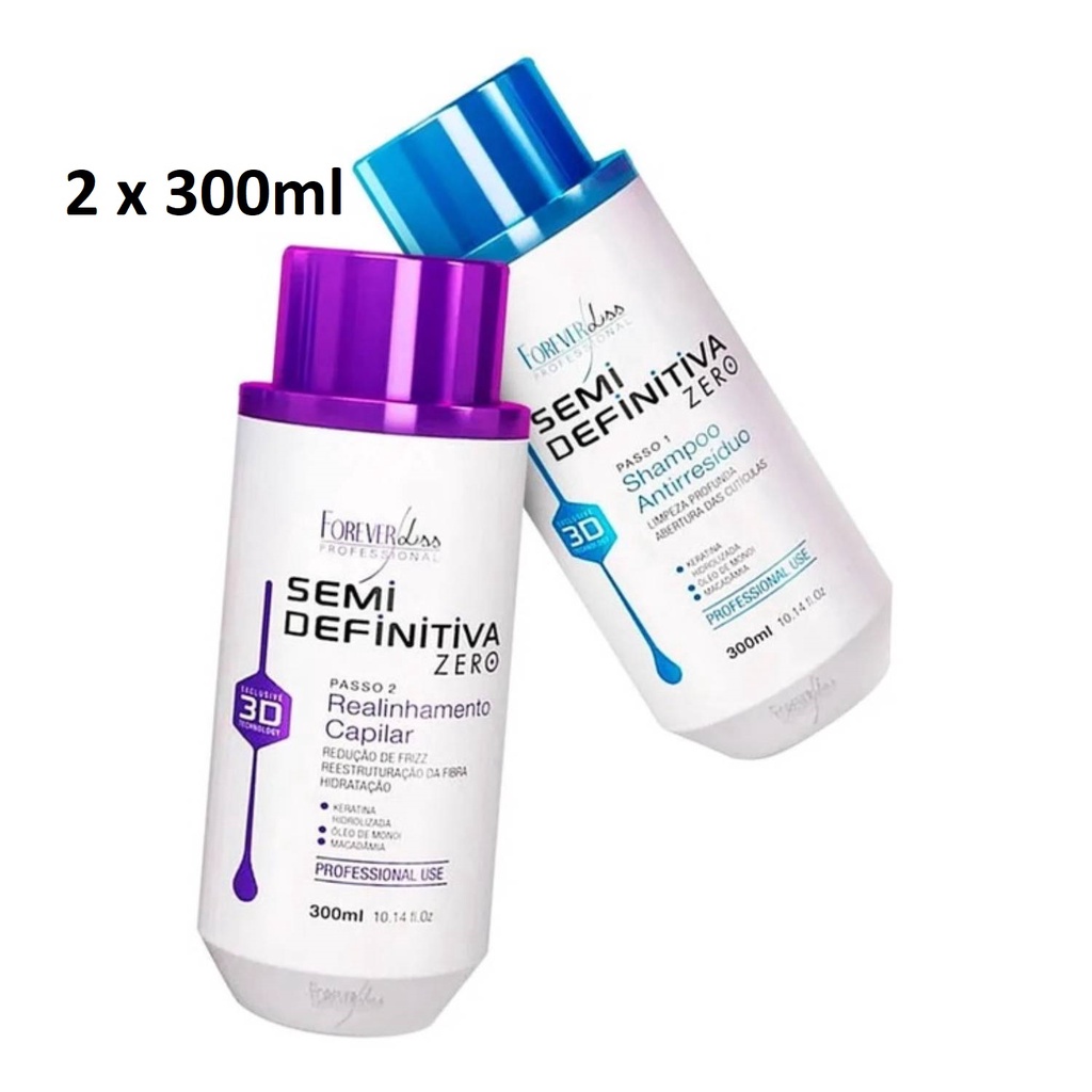 Semi Definitiva Forever Liss Power 3D - Progressiva Sem Formol 2X300ML ...