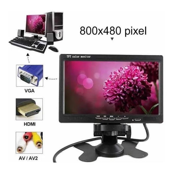 Monitor 7 Polegadas Com Hdmi Vga Rca E Av | Shopee Brasil