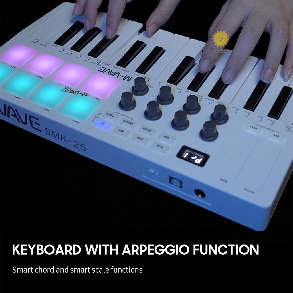 Sici M-VAVE 25-Key MIDI Teclado De Controle Mini USB Portátil ...