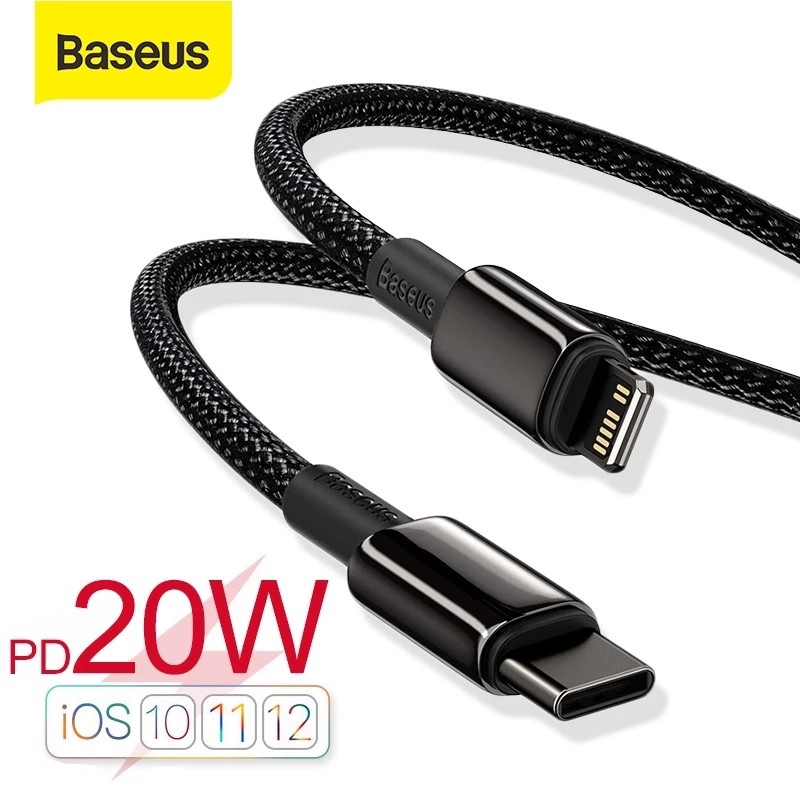 Baseus 20W USB C To Lighting Cable Fast Charge For phone 12 - Faz a Boa!