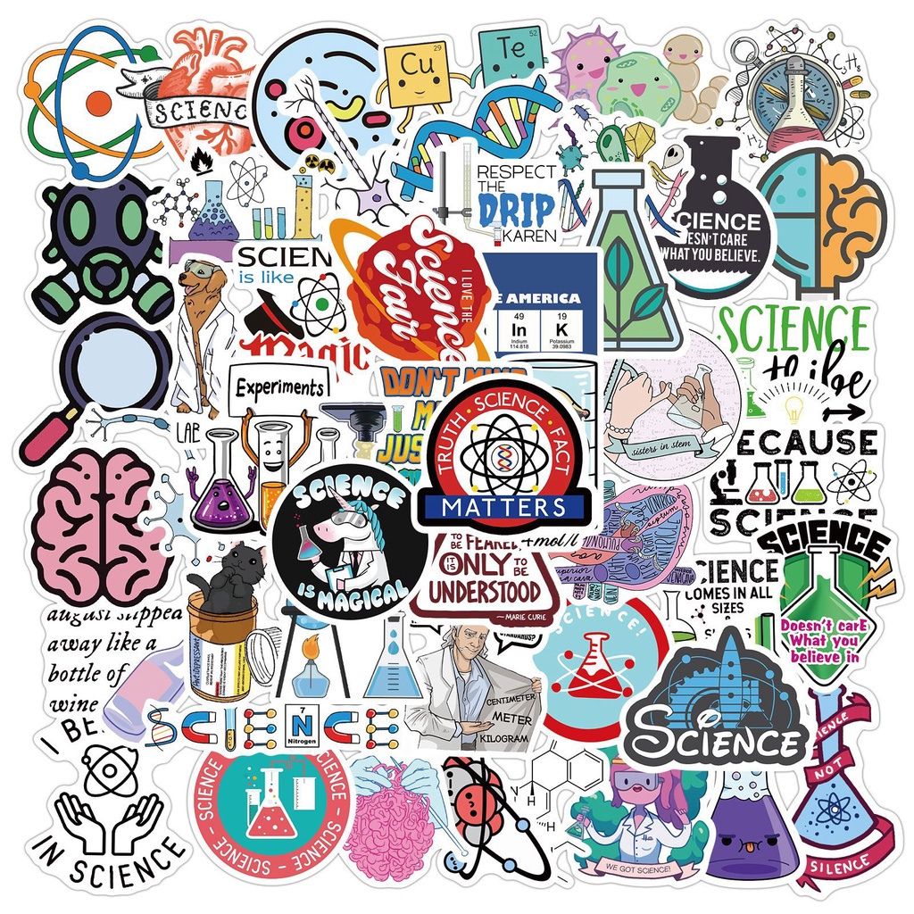 50PCS Science Chemistry Laboratory Research Stickers For Computer ...