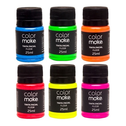Tinta Facial Neon ColorMake 25ml Tinta Pinta Cara Tinta de Rosto ...