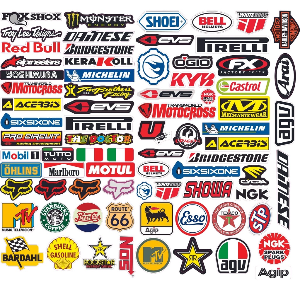 77 adesivos, marcas tuning, carro e moto, paralama capacete | Shopee Brasil