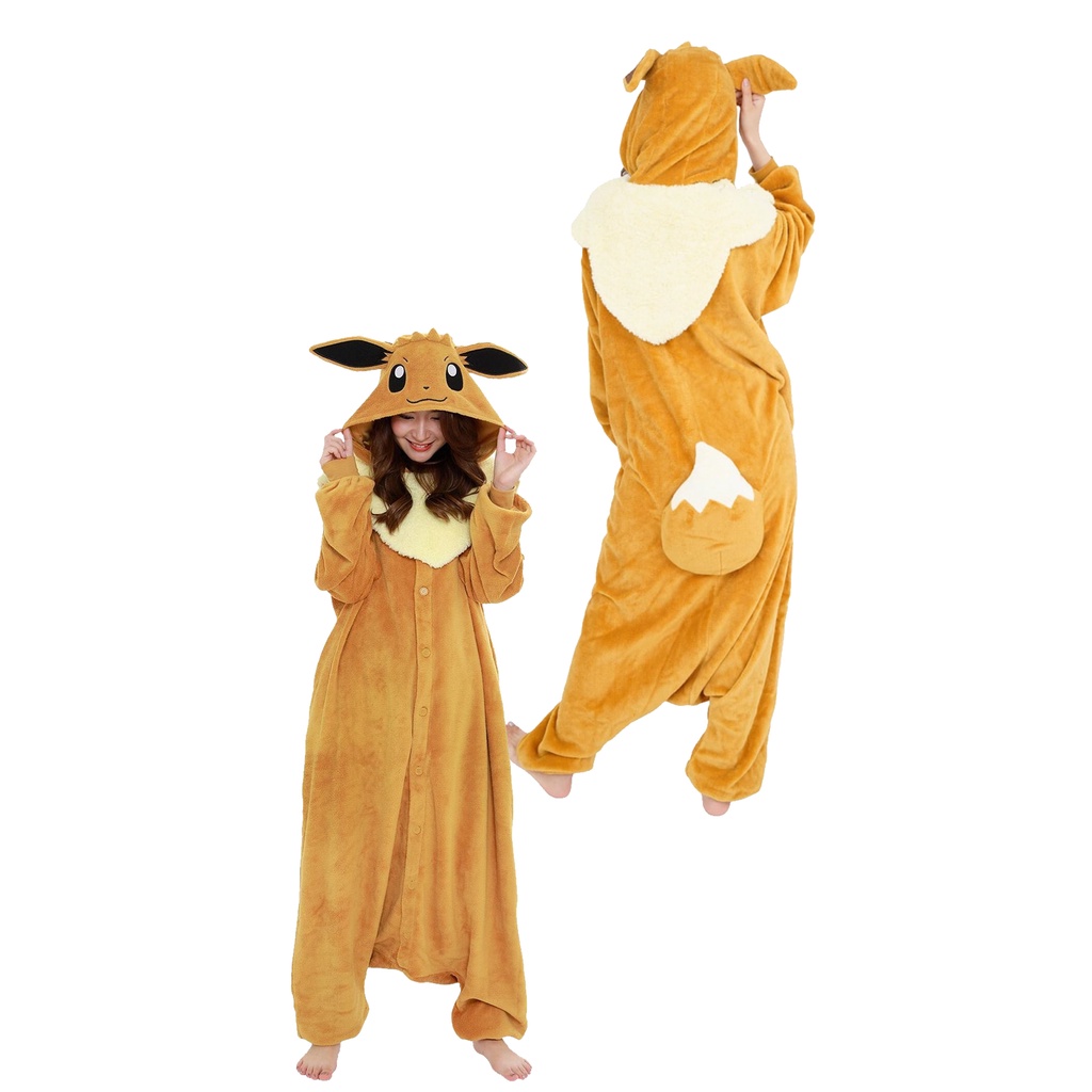 Pijama Eevee Macacão Infantil Promoção Kigurumi Eevee Pokémon Original ...