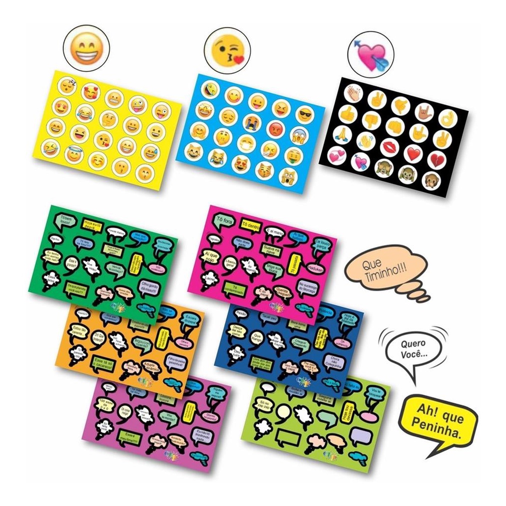 600 Stickers Figurinhas Frases Emojis Para Foto Scrapbook | Shopee Brasil