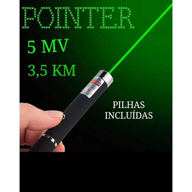 Caneta laser pointer original verde 3,5 km promoção | Shopee Brasil