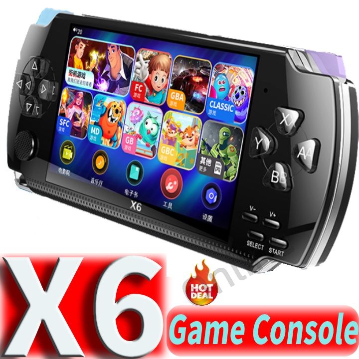 X6 Videogame Console Player Para PSP Gamapad Portátil Retrô 4.3 ...