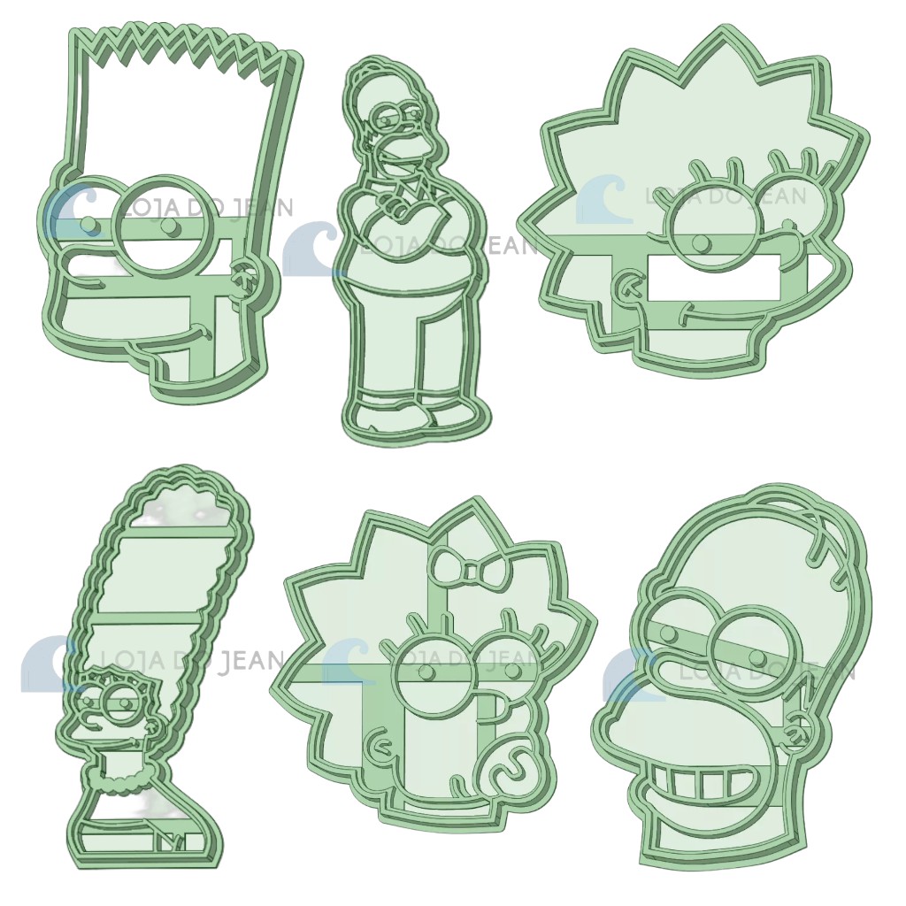 Cortador Simpsons Bart Homer Confeitaria Biscuit Biscoito Pasta ...