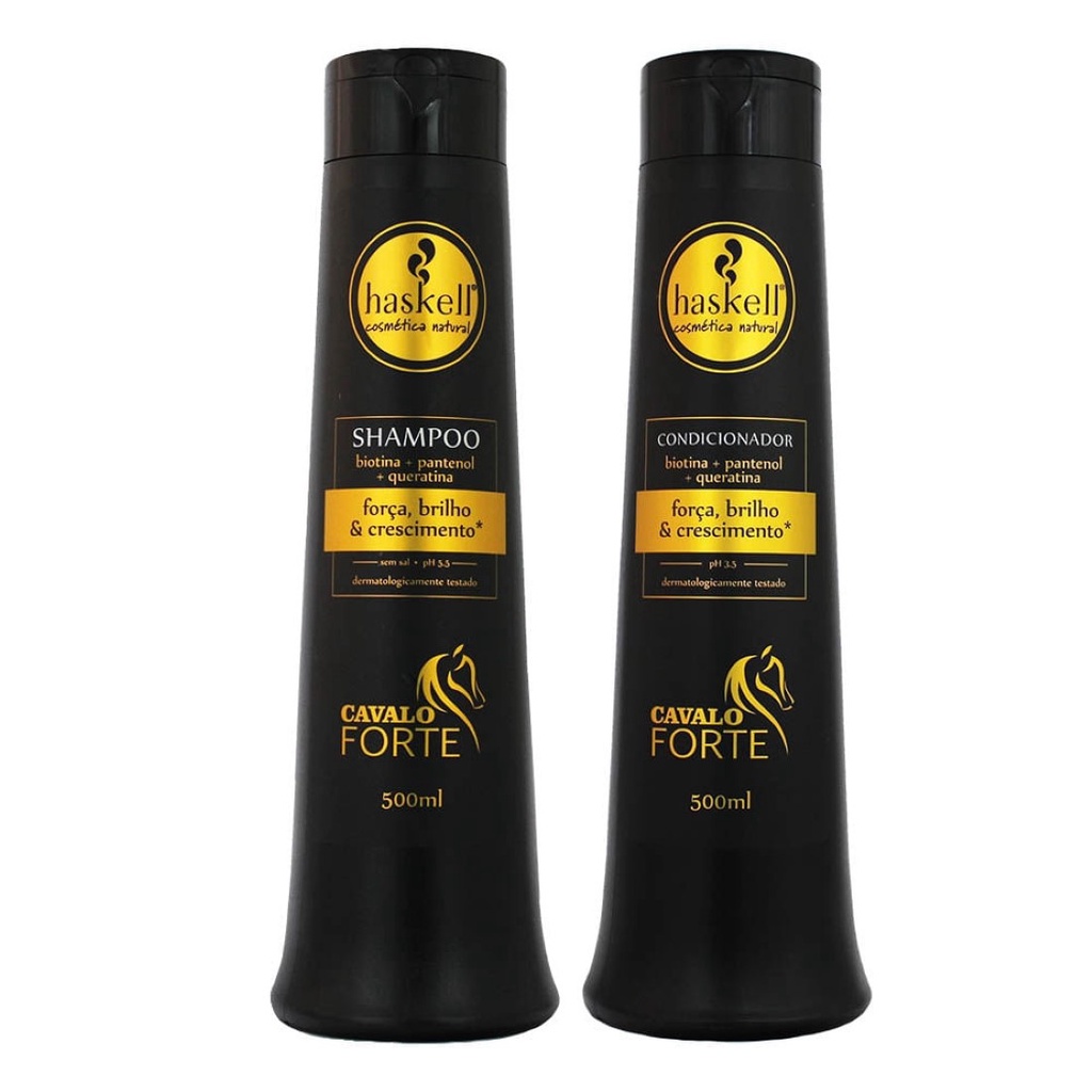 Kit Cavalo Forte Shampoo e Condicionador 500ml Haskell | Shopee Brasil