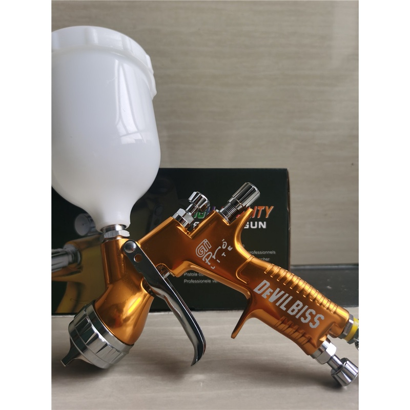 Devilbiss GTI PRO LITE 1.3mm TE20 Ouro Bico Ferramenta Pistola De Tinta ...