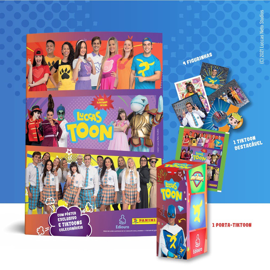 LIVRO ILUSTRADO OFICIAL LUCCAS TOON - BROCHURA + 10 ENVELOPES DE CROMOS - EDIOURO | Shopee Brasil