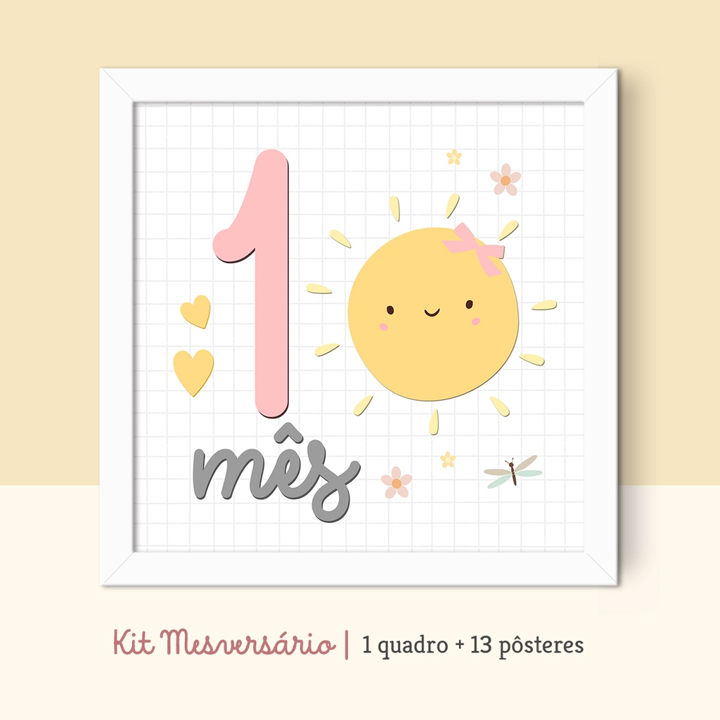 Placa Mesversário para menina | Shopee Brasil