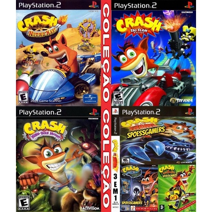 Crash Bandicoot Ps2 Coleção (6 Jogos 4 Dvds) - Nitro - Escorrega o Preço