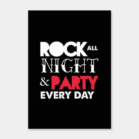 Quadrinhos 30x40 Rock All Night & Party Every Day | Shopee Brasil