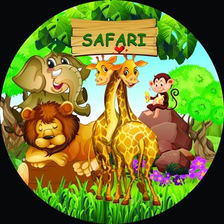 Painel De Festa Redondo Sublimado Em Tecido Tema Safari | Shopee Brasil
