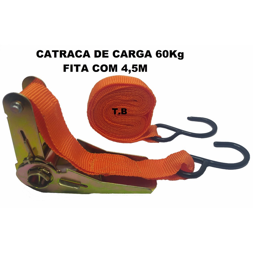 Kit 4 Fita Cinta Para Amarrar Prender Carga C/ Catraca 4,5m x 2,5cm ...