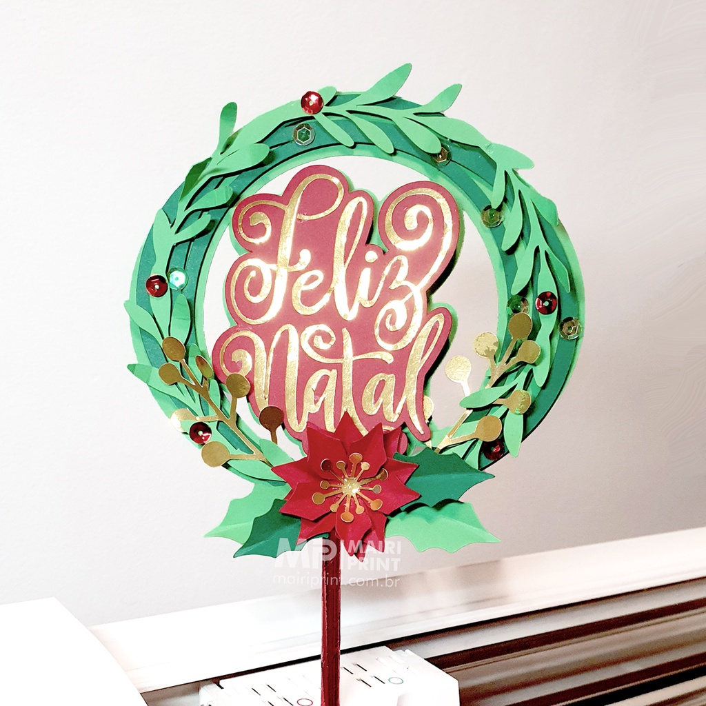 Topo De Bolo Topo De Doce Feliz Natal Shopee Brasil