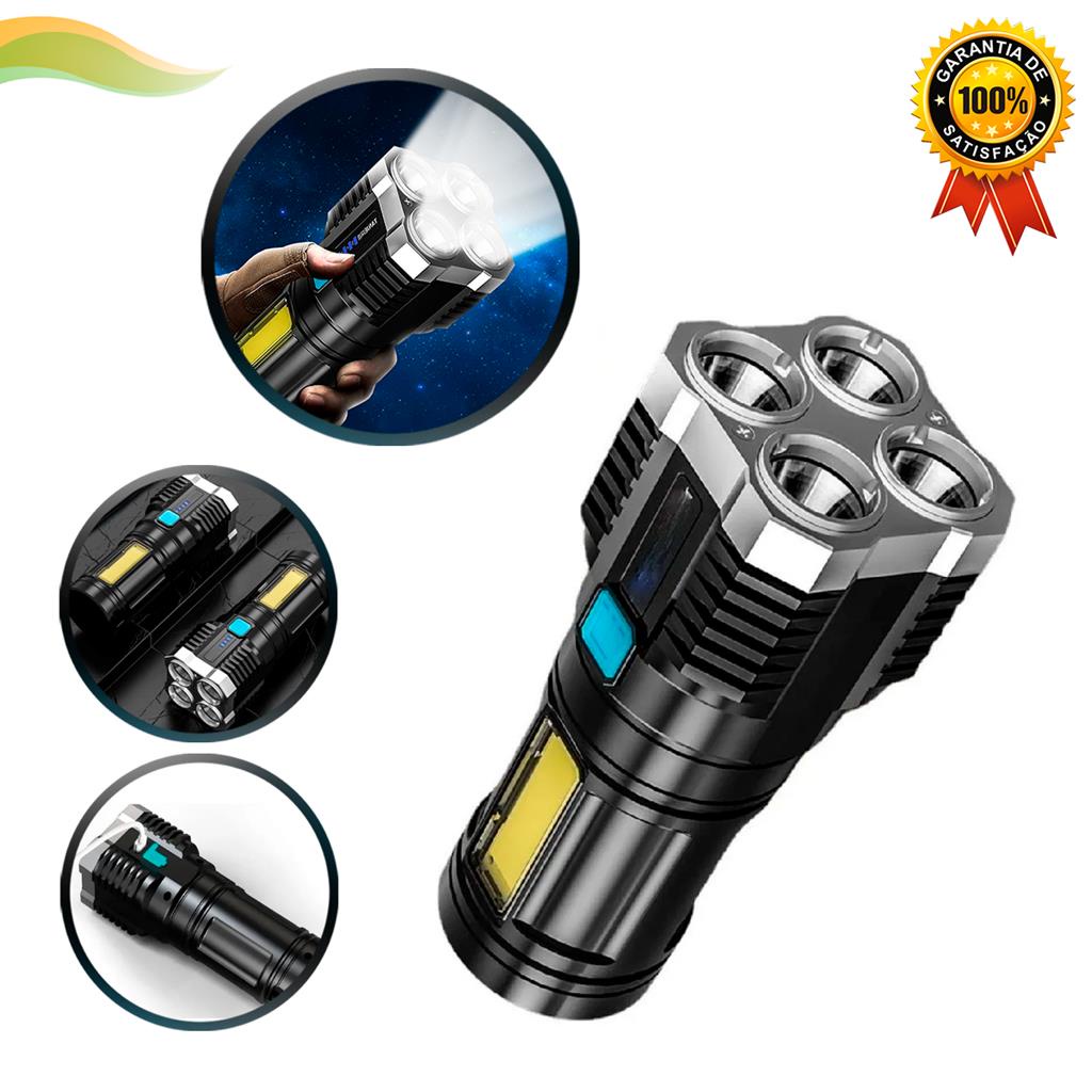 Lanterna Tatica Recarregavel Mais Forte Do Mundo Sitio Led | Shopee Brasil