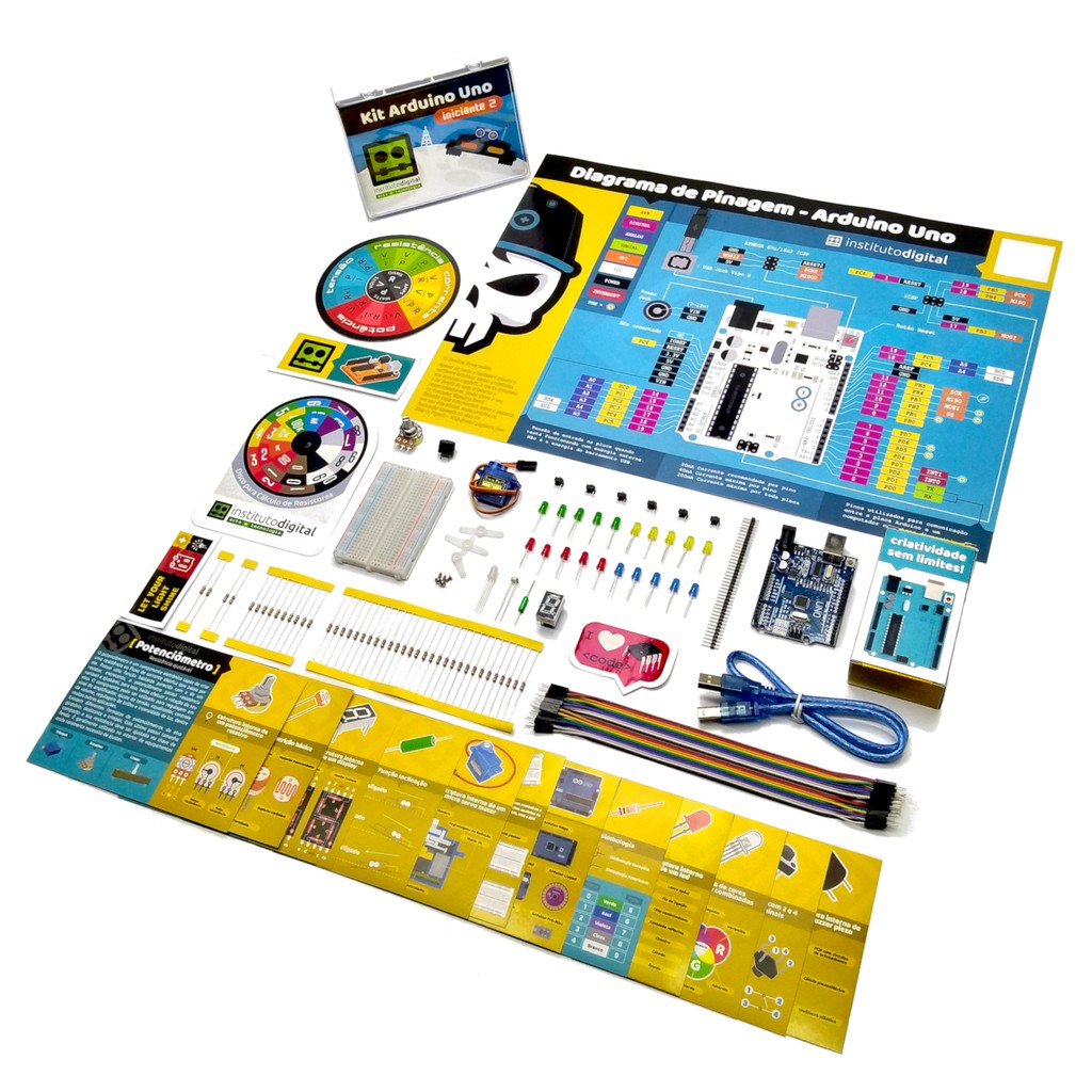 Kit uno iniciante para Arduino completo 2 + tutorial + maleta | Shopee ...