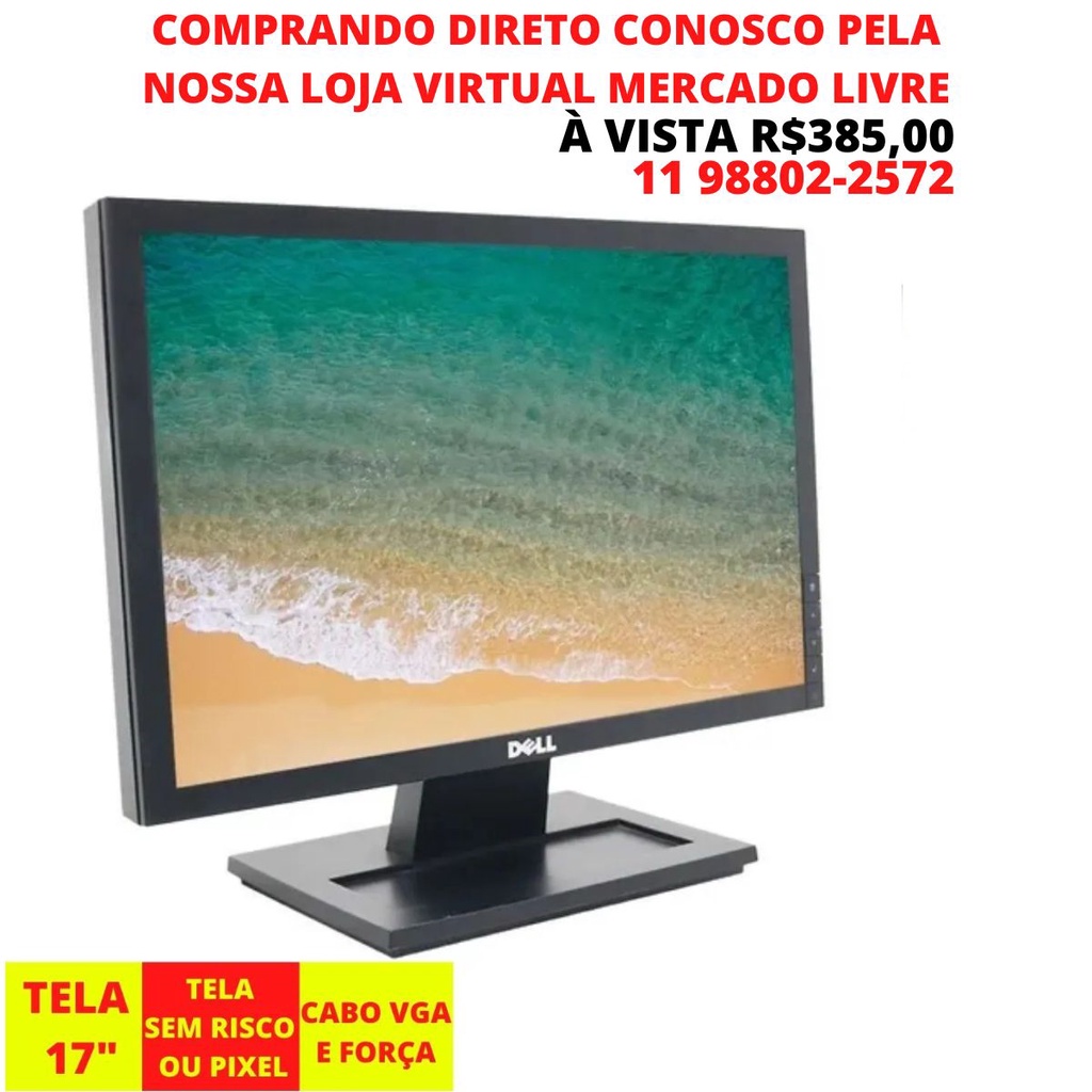 Monitor Dell 17 Polegadas Widescreen E1709Wc | Shopee Brasil