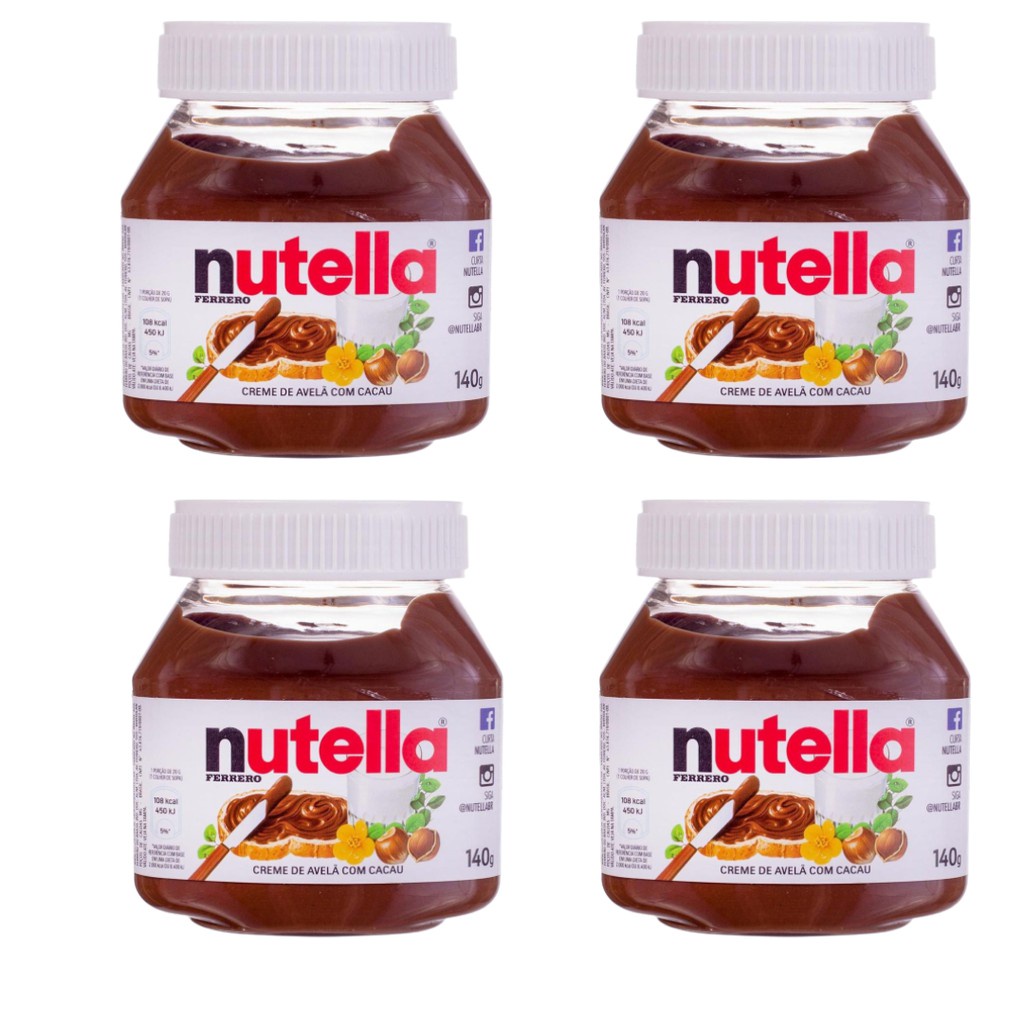 Kit com 4 unidades de Nutella - Creme de Avelã com Cacau Ferrero de ...