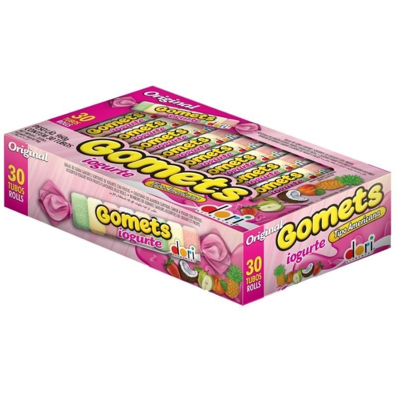 Bala de Goma Jujuba IOGURTE Tubo Frutas Yogurte CAIXA c/30 - Escorrega ...